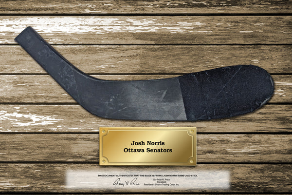 Josh Norris Game Used Stick Blade – President's Choice Trading Cards