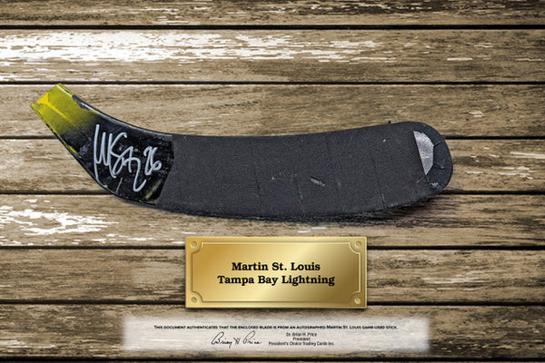 Martin St. Louis Game Used Stick Blade - Autographed – President's ...