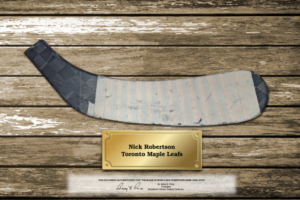 Nick Robertson Game Used Stick Blade – President's Choice Trading Cards