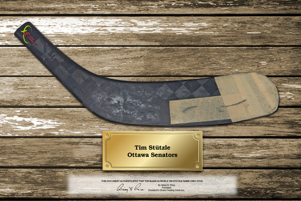 Tim Stutzle Game Used Stick Blade – President's Choice Trading Cards